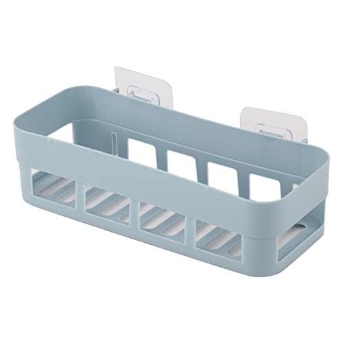 KorsiKato Wall Storage Organizer,1Pc New Stick Type Bathroom Kitchen Wall Storage Rack Organizer Shower Shelf Basket Bathroom Storage Rack (蓝色)