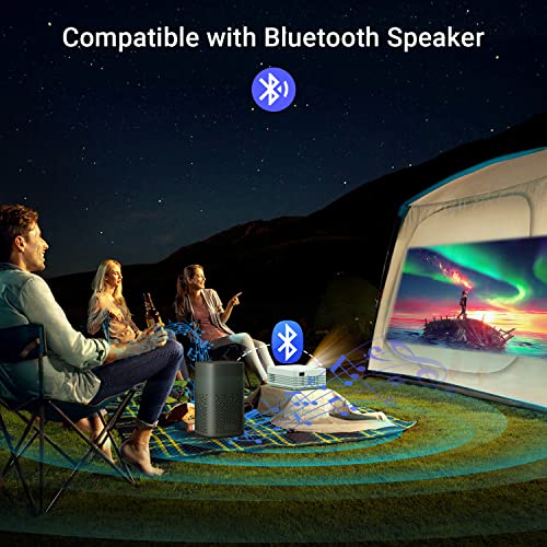Faltopu Native 1080P Projector, Projector With WiFi and Bluetooth Projector, 5G WiFi Mini Movie Outdoor Projector Compatible with iOS/Android, TV Stick, HDMI, USB