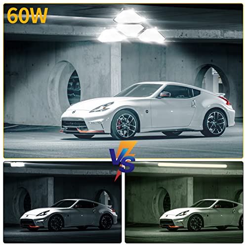 YWD LED Garage Lights 2 Pack 120W 12000 Lumens 6500K Daylight with Deformable Garage Ceiling Light E26/E27 LED Shop Light for Garage Basement Workshop Warehouse