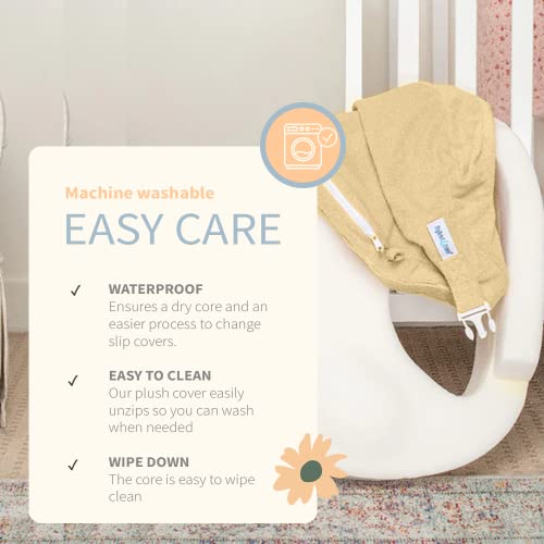 My Brest Friend Super Deluxe Nursing Pillow for Breastfeeding and Bottlefeeding with Lumbar Support, Convenient Pocket and Removable Slipcover, Gold