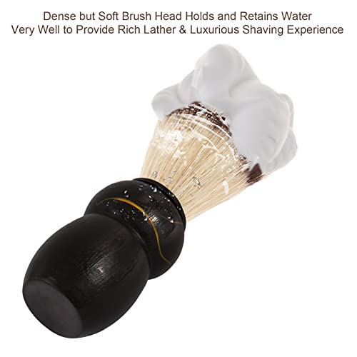Genixart Shaving Brush, Selected Horse Tail Hair Shave Brush, High End Shaving Brushes for Men with Black Solid Wood Handle (1 pack)