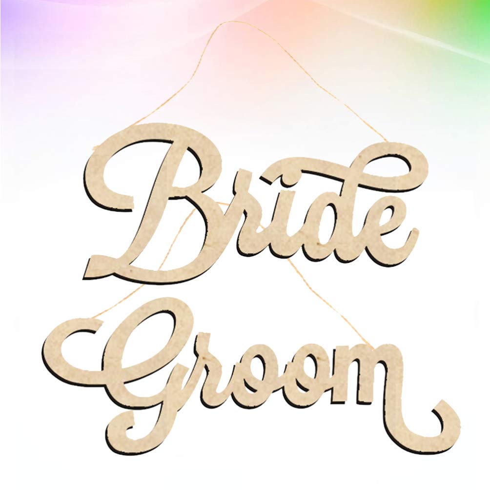 TOYANDONA Bride to be Sign 2pcs Wood Sign Letter Wall Hanging Decoration Wedding Photo Booth Prop