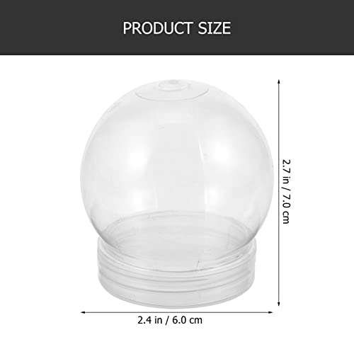 YARNOW 10 Pcs DIY Snow Globe 2.4 Inch Plastic Snow Globe with Screw Off Cap Empty Fillable Water Globe Keepsake Snow Globe for DIY Crafts Home Decoration