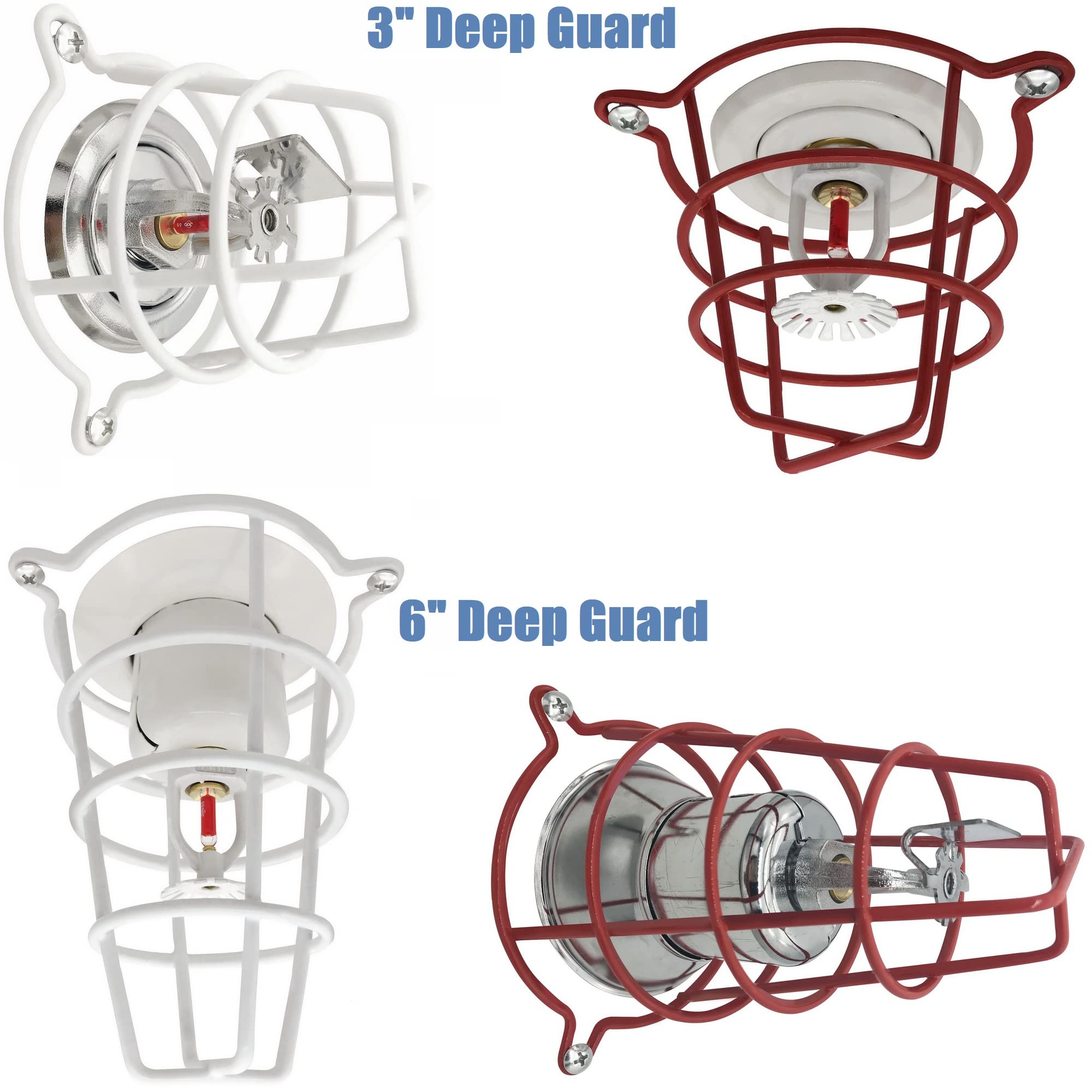 Happy Tree (2 Pack) White Fire Sprinkler Head Guard Cover for Both 1/2" & 3/4" Fire Head for Protecting Flush Mount & Side Wall & Pendent Head Semi - Recessed Sprinkler Head Cage