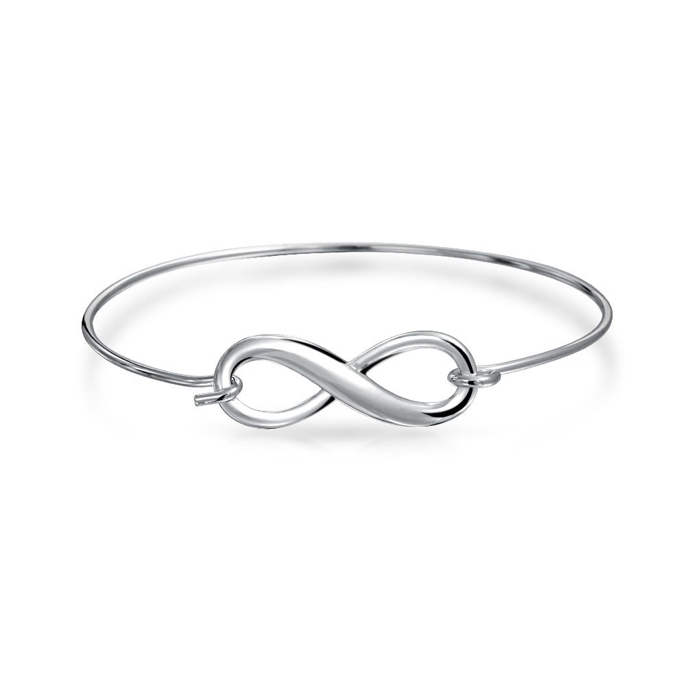 Forever Love Solid Figure Eight Love Knot Multi Infinity Chain Link Bracelets For Women Girlfriend .925 Sterling Silver Wrist 7.5 Inch