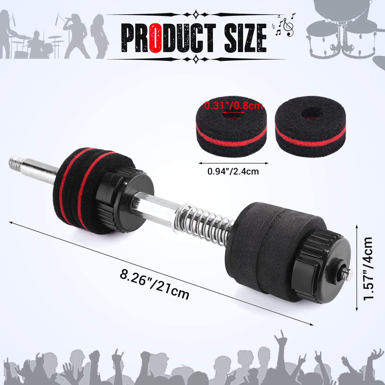 Facmogu Black Cymbal Stacker, Heavy Duty Hi Hat Cymbal Clutch Stand Post for Percussion Instrument, Hi hat Cymbal Clutch Double Layer Stacker for Jazz Drum Accessories Percussion Parts