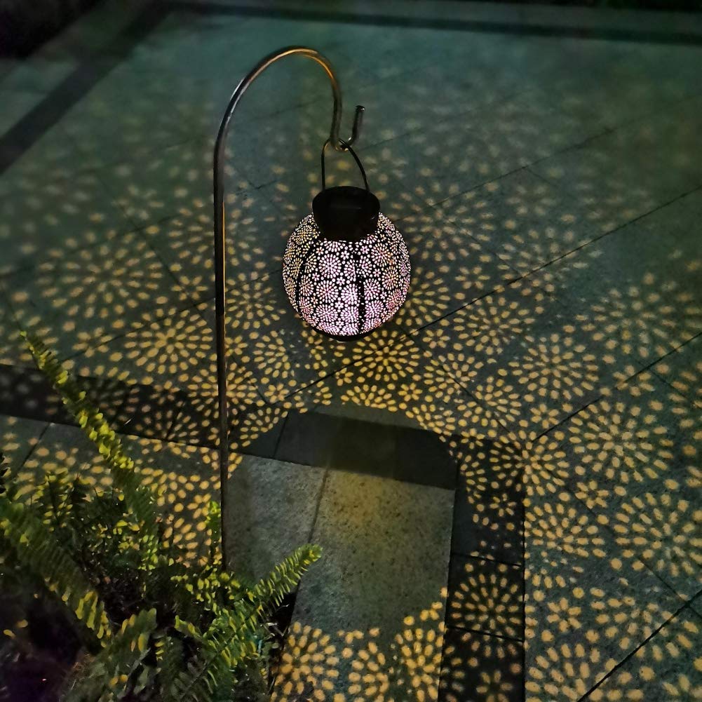 EXCMARK 2 Pack Solar Lanterns Outdoor Hanging Lights Decorative, Solar Outdoor Decorations for Patio Garden Yard Porch and Tabletop.