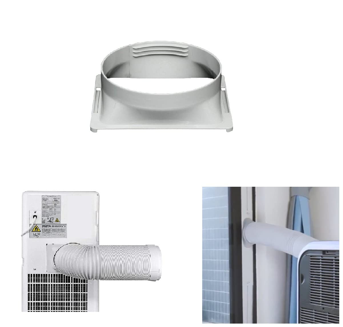 Exhaust Duct Interface, 5.9inch Dia Exhaust Duct Hose Adapter Connector for Portable Air Conditioner (Square Interface)