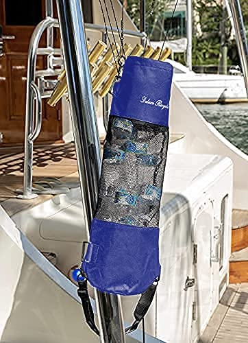 Deluxe Recycles Portable Mesh Trash Bag for Boat - Washable Leakproof Outdoor Garbage Bags for Boat, Kayak or Camper β Lightweight & Large Capacity Bin Bag (Blue)