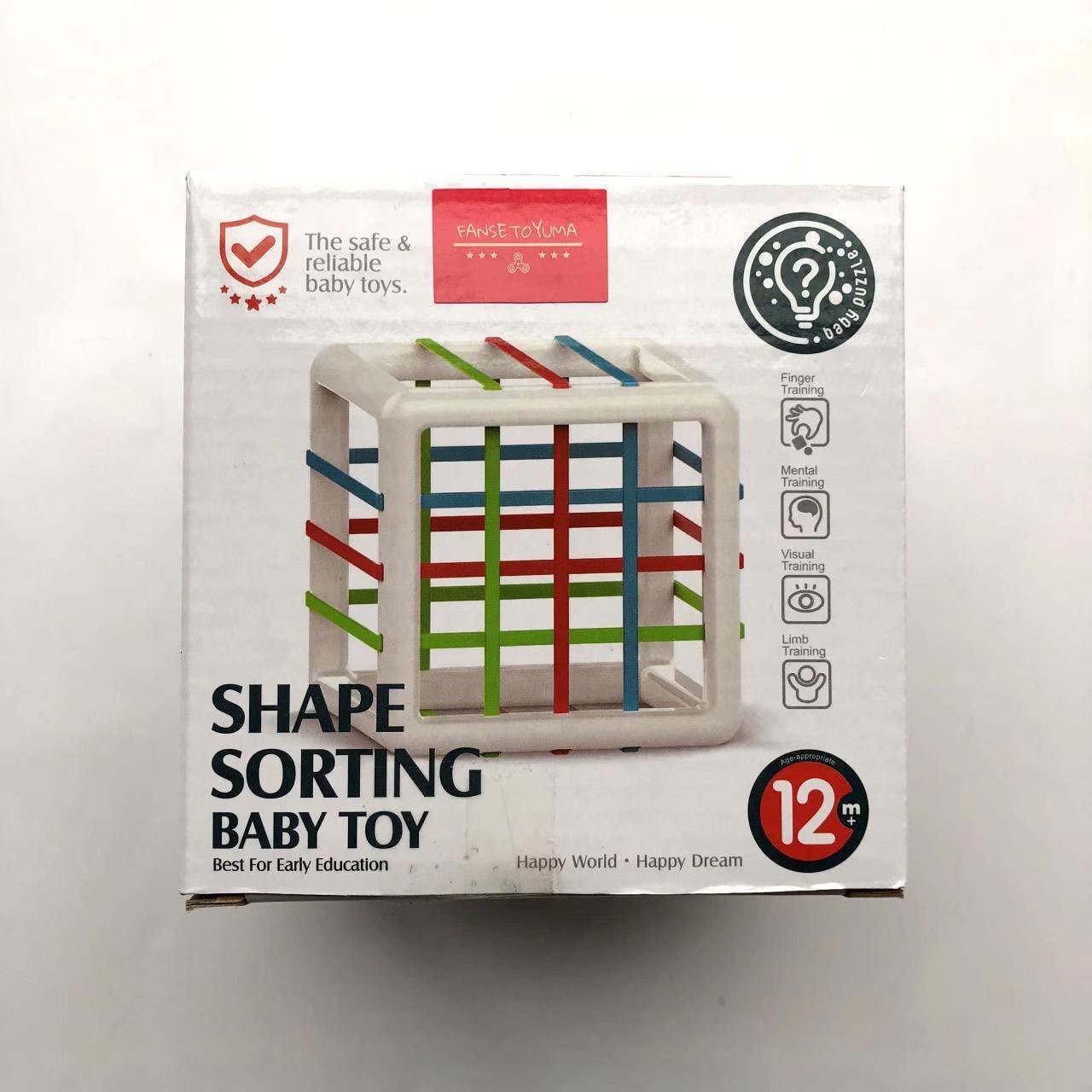 FANSETOYUMA Shape Sorter, Sensory Bins for Toddlers 1-3 (Cubic)