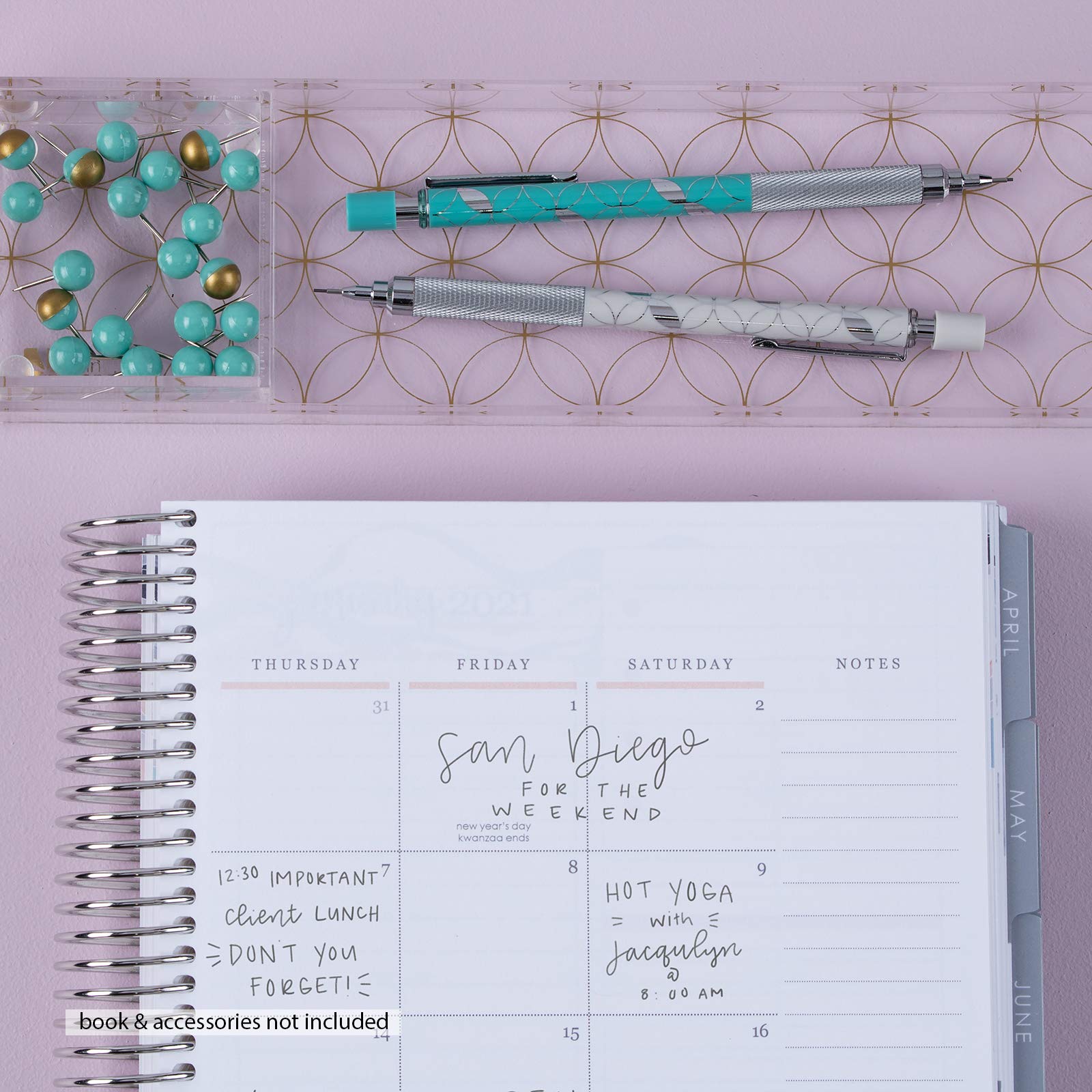 Erin Condren Designer Desk Accessories - Designer Mechanical Pencil - Gray, 0.7mm, Perfect for Providing a Luxurious Writing Experience. Compatible with Any .7mm Lead