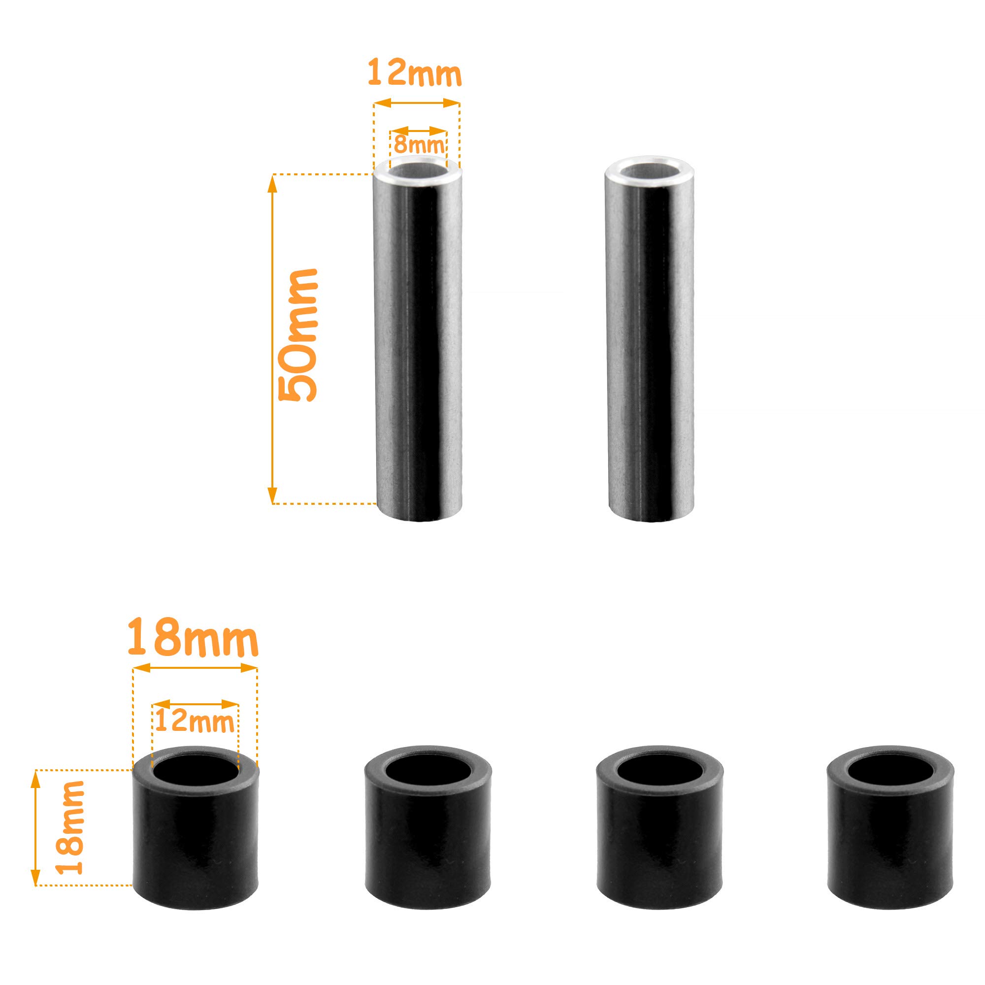 DNM Mountain Bike MTB Air Rear Shock Rebound/Remote Lock Out/Air Compression Pressure Adjustable - AL7075 Shaft & AL6061 Shock Body - Extra Bushing Hardware - Length 200mm