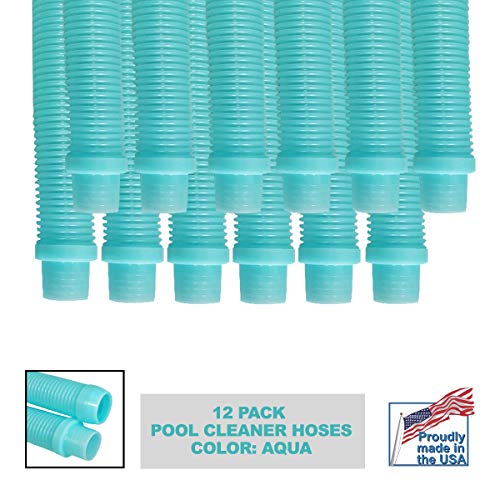 Kreepy Krauly (Universal 1½") 48" pool cleaner hose-AQUA 12-Pack Includes One Female Female Leader Hose