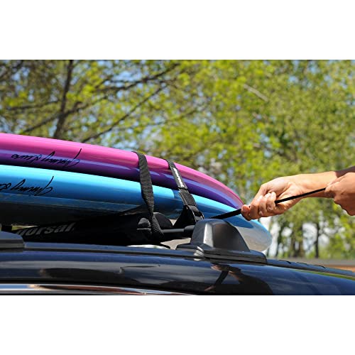 DORSAL Surfboard Kayak SUP Surf Roof Rack Tie Down Straps 15 FT (2) Black
