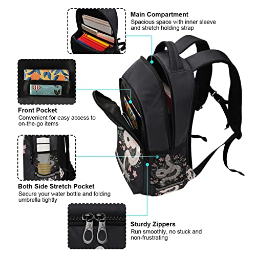 NFMILI Pink Snake Floral Kids Backpack Lightweight Middle School Elementary Bookbags for Boys Girls School Bag with Chest Strap 11.6 X 6.9 X 16.7 in