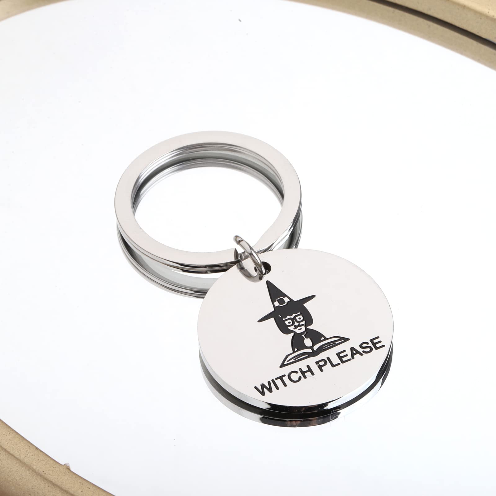FOTAP Witch Please Keychian Bob's Burger Inspired Gift Tina Witch Gift Tina Quote Gift Tina Witchy Gift Gag gift (Witch Please key)