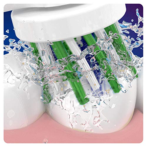Oral-B Cross Action Electric Toothbrush Head with CleanMaximiser Technology, Angled Bristles for Deeper Plaque Removal, Pack of 6 Toothbrush Heads, White