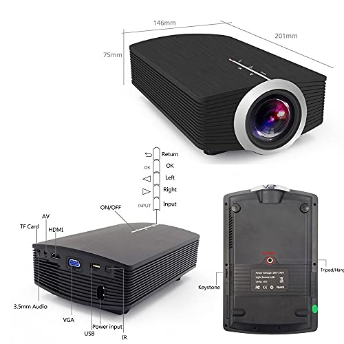 DOUBAO YG500/YG510 Mini Projector Support 1080P 1800Lumen Portable LCD LED Projector Home Cinema USB Beamer Bass Speaker ( Size : YG500 )