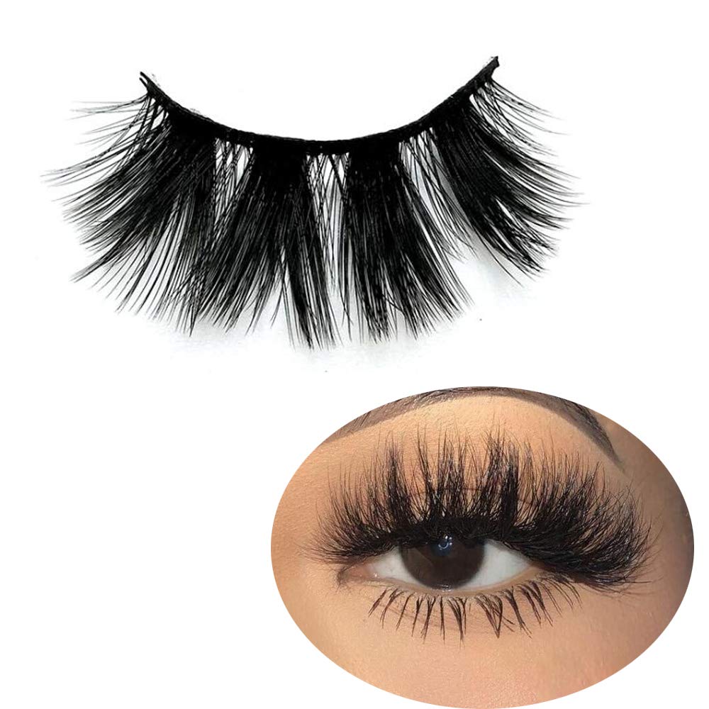 DAODER Eyelashes False Lashes Dramatic 20mm Thick Mink Lashes Pack Long Fluffy Wispy Natural Fake Eyelashes Bulk 20 Pairs 2 Styles