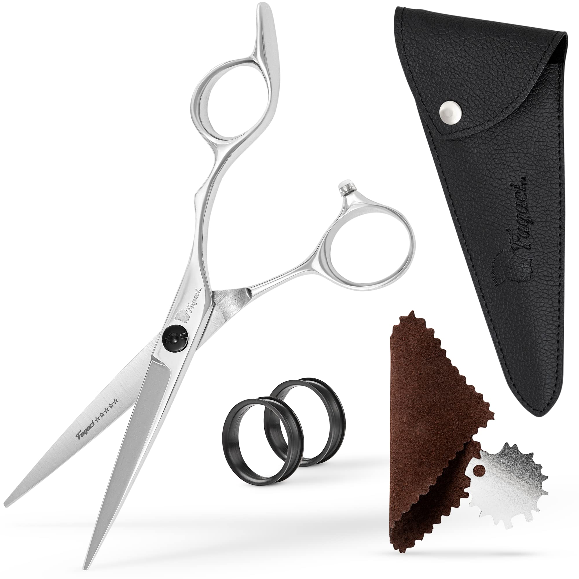 Fagaci Professional Hair Scissors 6â Extremely Sharp Blades, Fine Cutting Blades, Hair Cutting Scissors Professional, Hair Shears, Barber Scissors Set for Men and Women, Haircut Scissors Hair Kit