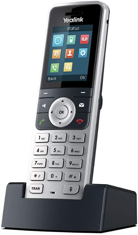 Yealink W53P Cordless DECT IP Phone and Base Station, 1.8-Inch Color Display. 10/100 Ethernet, 802.3af PoE, Power Adapter Included