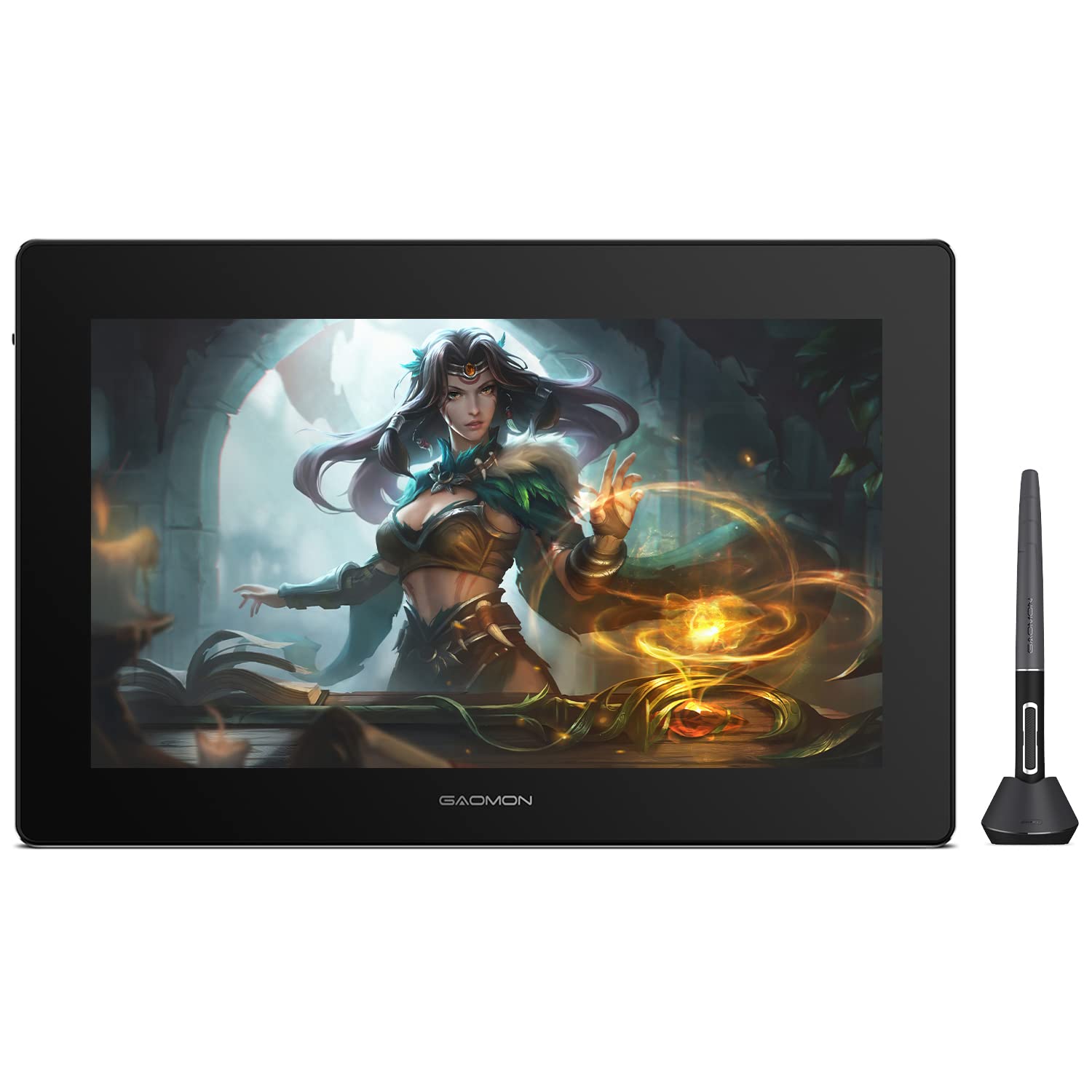 Drawing Tablet with Screen GAOMON PD1560 Drawing Monitor Art Tablet with Adjustable Stand, 10 Shortcut Keys, 15.6-inch Graphics Tablet for Mac, Windows PC