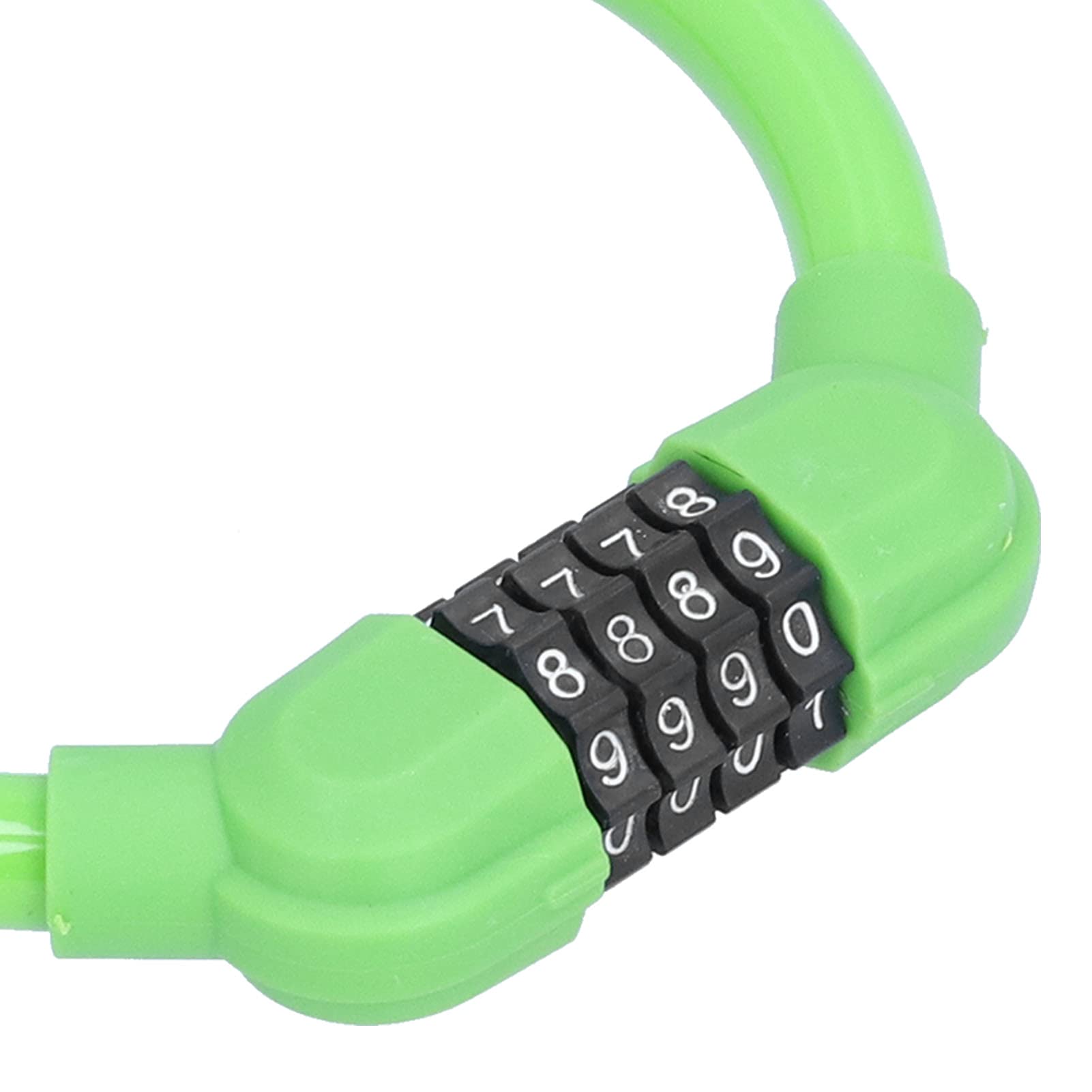 Eulbevoli Bike Lock, Bike Cable Lock Sturdy and Durable Waterproof and Dustproof Wear-Resistant with 4 Digit Passwords Technology for Cycling(Green)