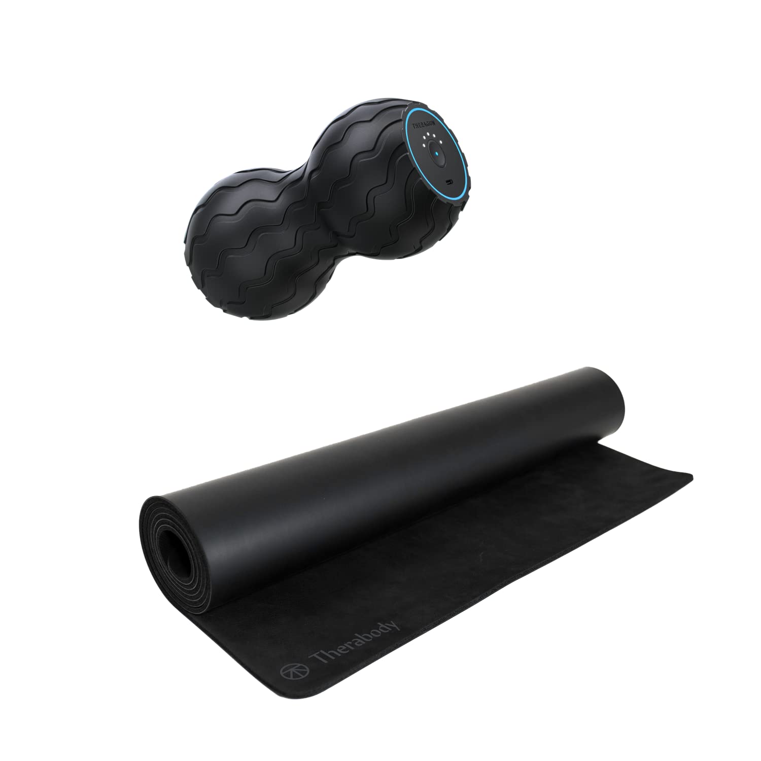 Full Body Wave Series Bundle: Customized Vibration Ergonomic Contoured Foam Roller Wave Duo + Yoga Mat Non-Slip Super Grip from The Creators of Theragun Massage Guns