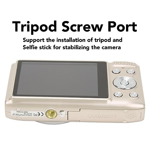 Digital Camera, Digital Video Camera Multifunction Face Recognition 16X 58M 4K Outdoor (Gold)