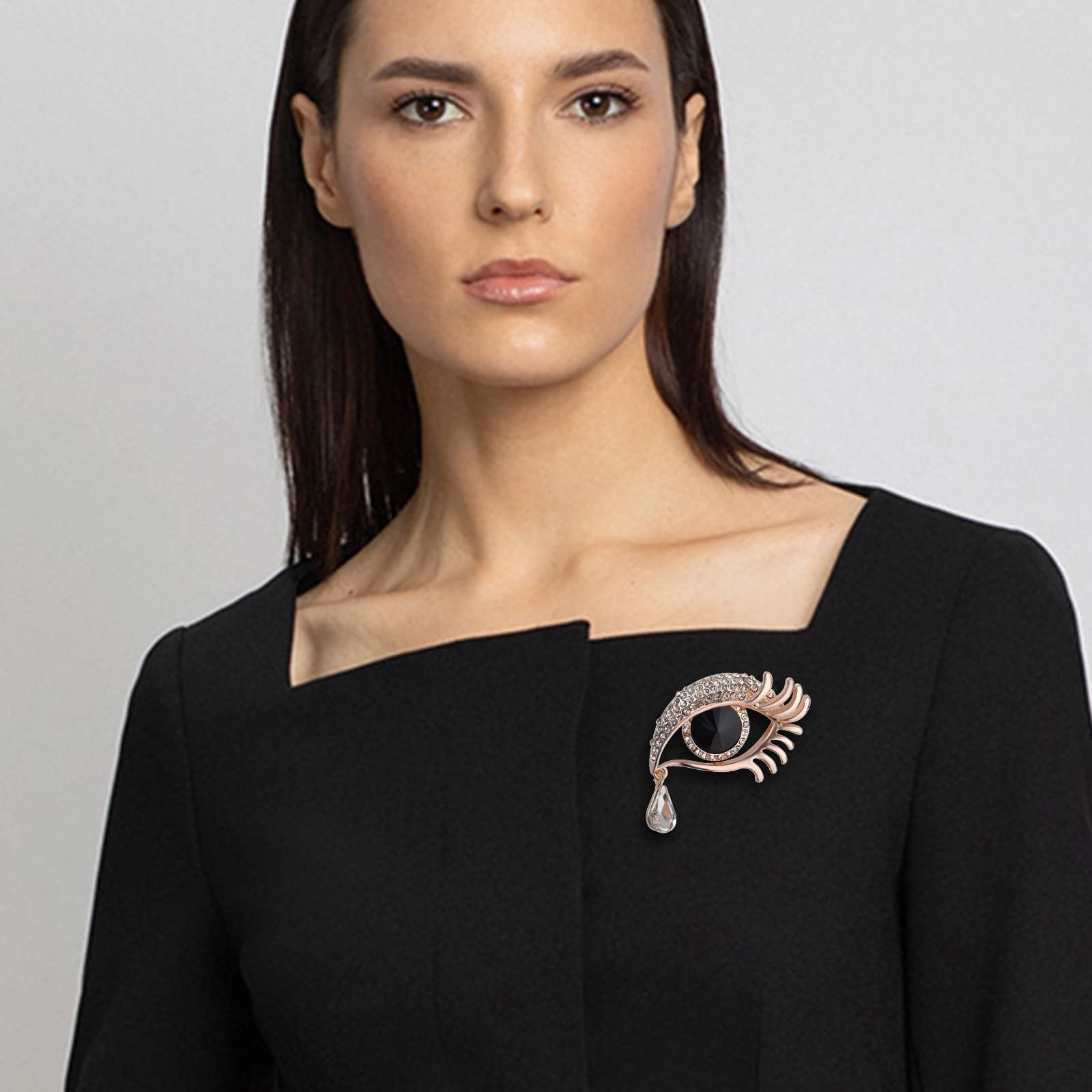 Full Flash Diamond Brooch High-End Pin Diamond-Studded Fashion All- Corsage Brooch Coat Pin (C-C, One Size)