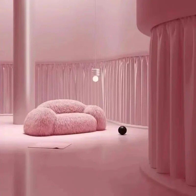 Generic Modern Nordic Plush Sofa Chair – Luxury L-Shaped Living Room Couch 106.29in, Pink