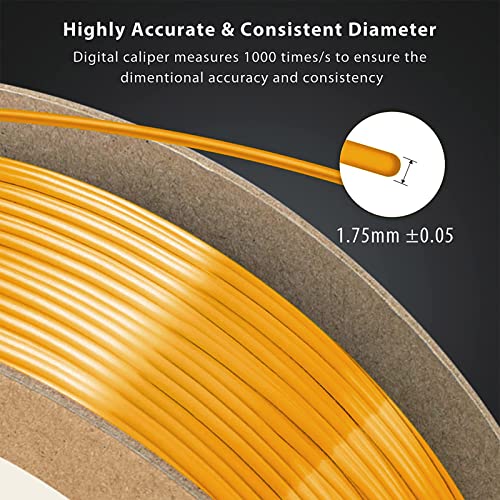 PLA Plus Black and Silk PLA Royal Gold Bundle, Duramic 3D Printing Filament 1kg Spool(2.2lbs), 1.75mm Dimensional Accuracy +/- 0.05 mm Non-Tangling Non-Clogging Non-Stringing