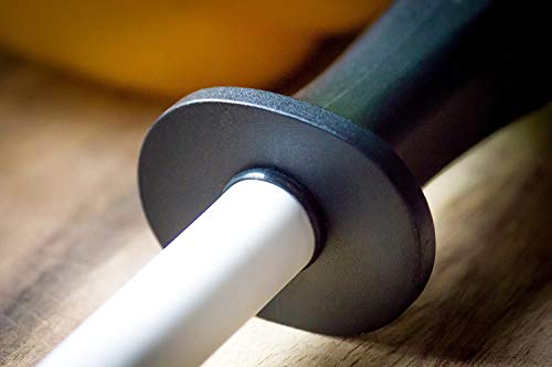 ERTDDE Ceramic Honing Rod, Knife Sharpener Rod with 2 Grit Options, a Firm-Grip Handle (10IN)