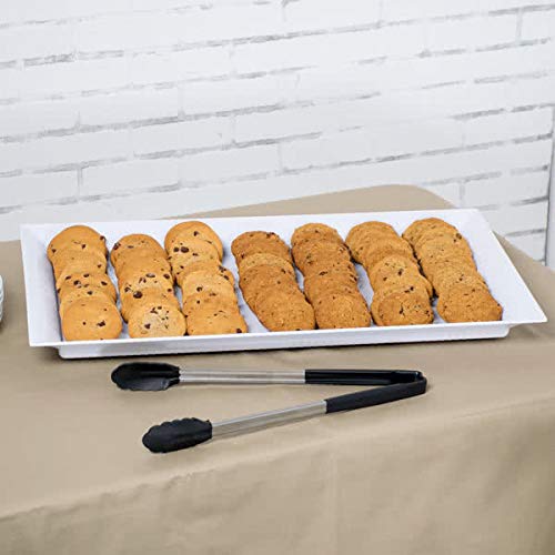 G.E.T. ML-242-W White 28" x 16" Rectangular Tray, Break Resistant Dishwasher Safe Melamine Plastic, Siciliano Collection