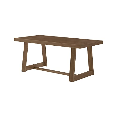 Plank+Beam 72 Inch Farmhouse Dining Table, Solid Wood Kitchen Table, Dinner Table for Dining Room, Pecan Wirebrush