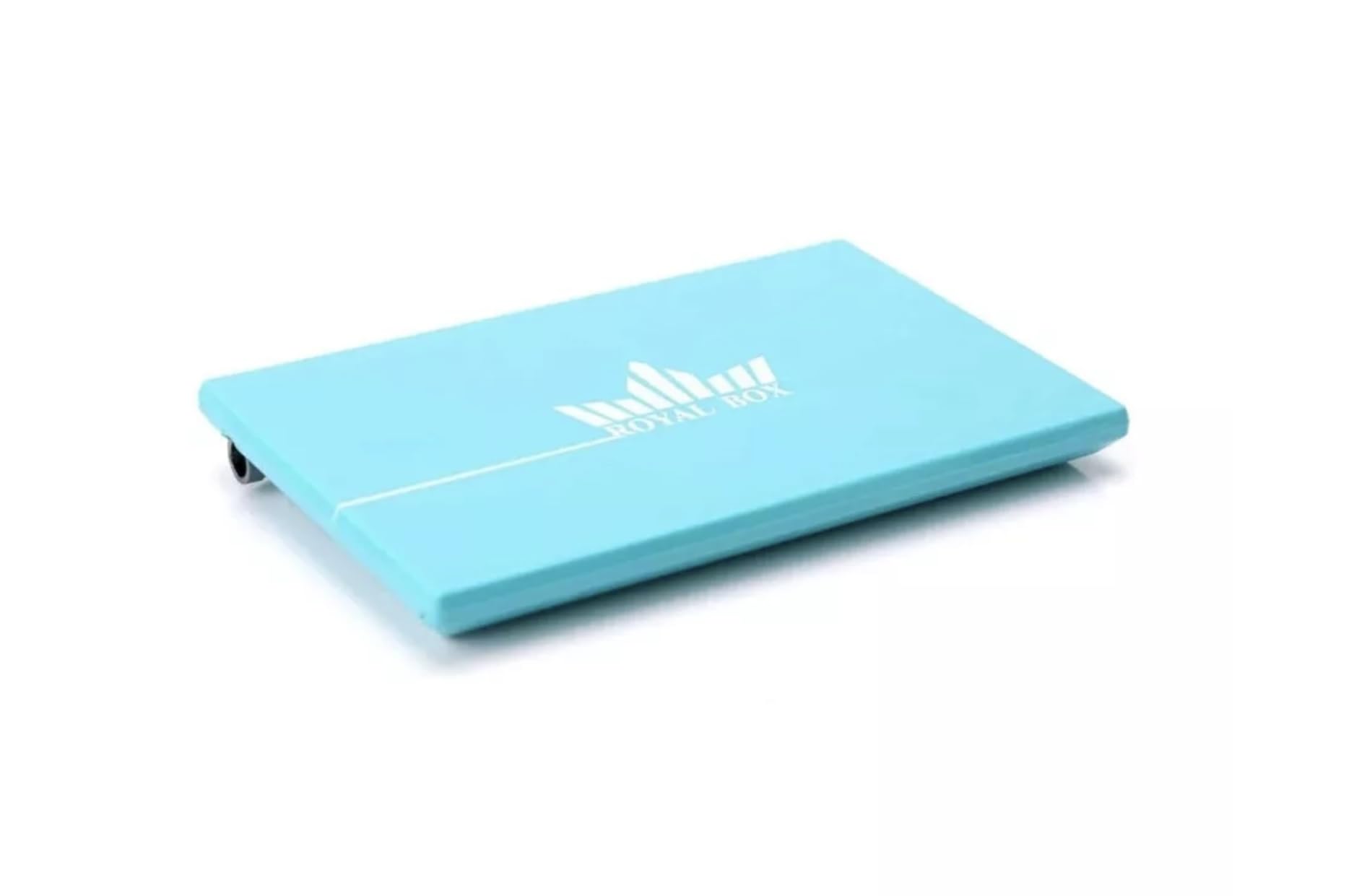 Generic Original Royal Box Turquoise Blue 8 Compartment Snuff Storage Box with Built in 3"" Metal Alloy Straw, Black
