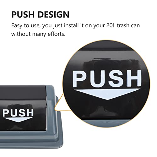 Zerodeko Trash Bin Heavy Duty Swing Set Trash Can Lid Garbage Can Lid Waste Container Lid Recycling Swing Lid Replacement for Home Outdoor Trash Can 20L Grey Garbage Pail Sink Accessories