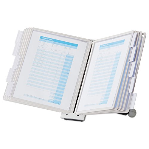 DURABLE Desktop Reference System, 10 Double-Sided Panels, Letter-Size, Gray, SHERPA Design (554210)