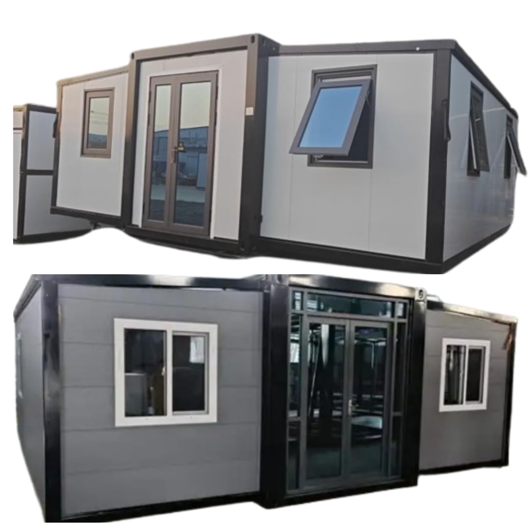 Generic Portable Folding House Container Tiny Homes prefab Home with Toilet, Sink, Shower, Folding Rooms Cabinets, Windows,., Customize