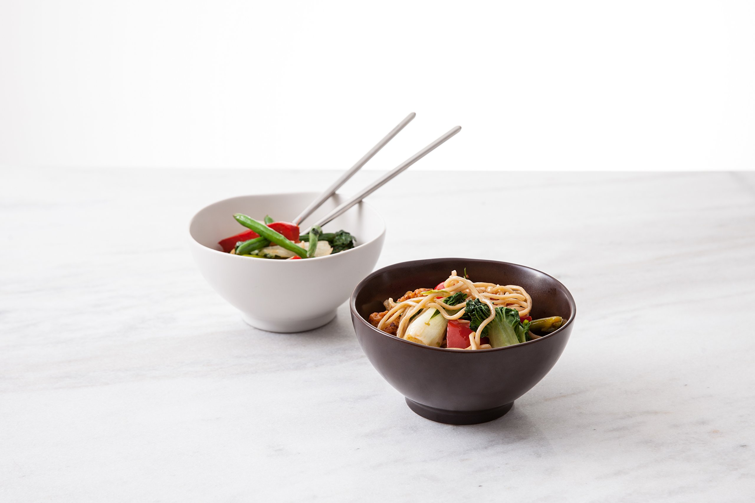 Fortessa Vitraluxe Dinnerware Heirloom Rice Bowl, 5.75-Inch, Set of 4, Charcoal