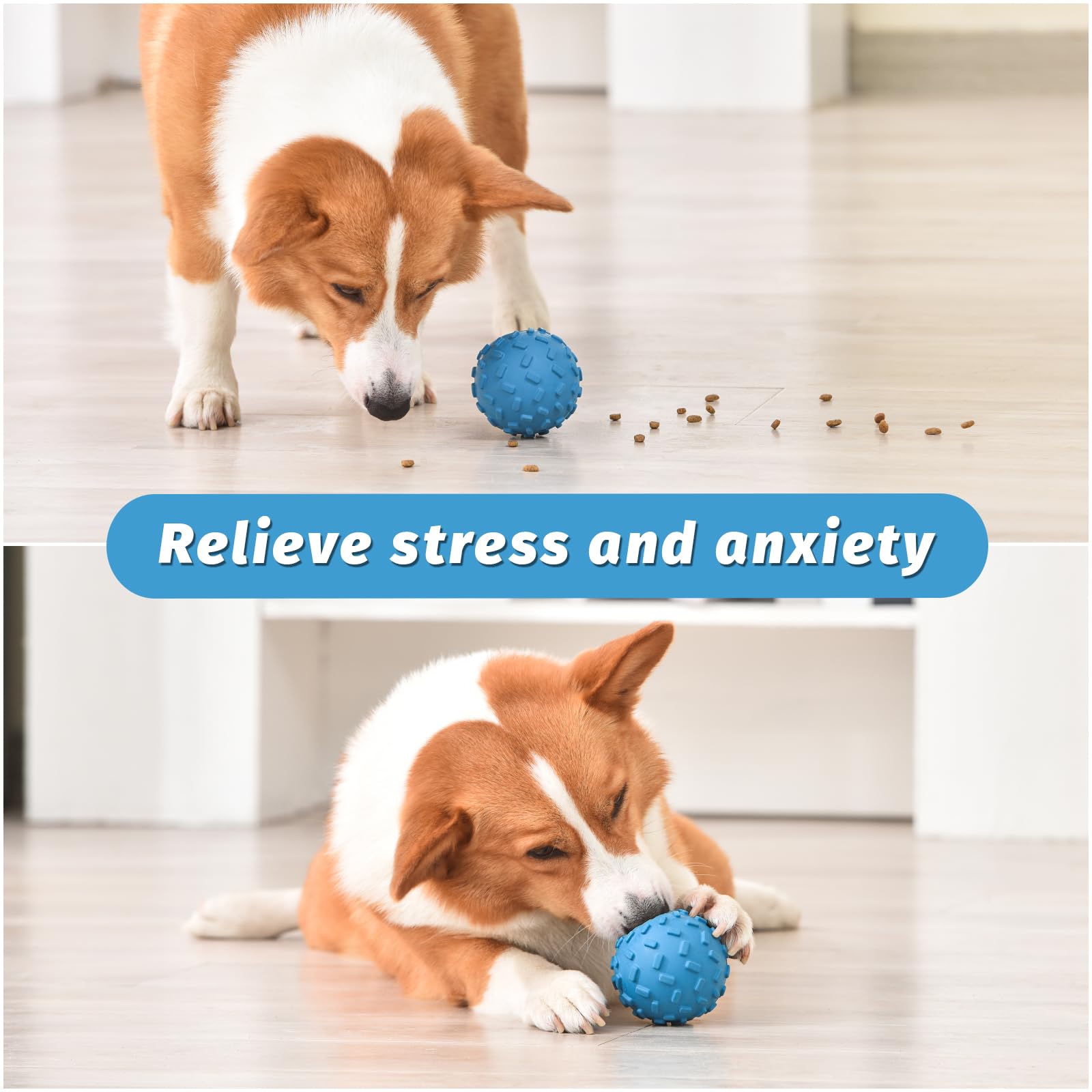 Doudele Dog Toy Balls small - Interactive and Treat Dispensing Toys for Active Dogs,Fetch Balls Extremely Durable Natural Rubber