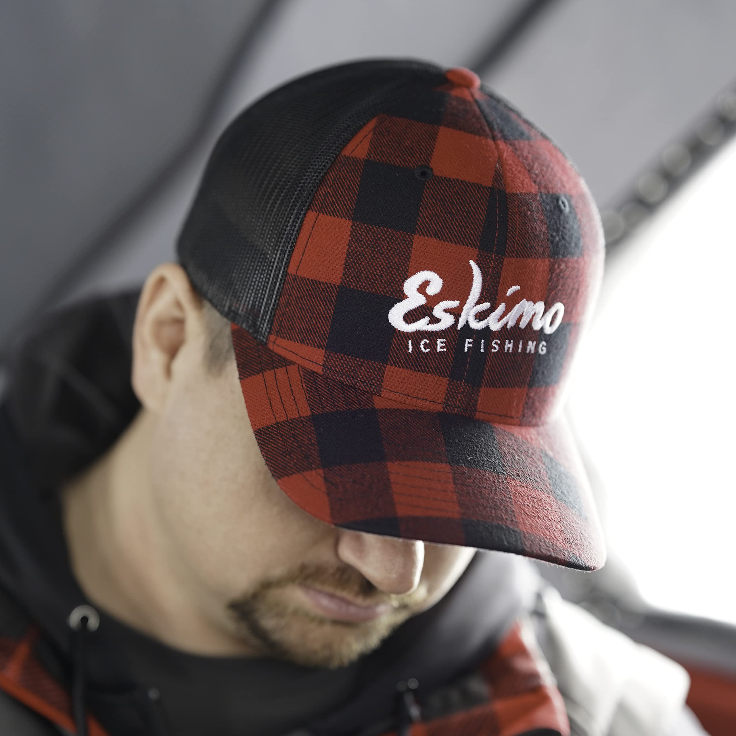 Eskimo Buffalo Plaid Trucker Cap, Buffalo Plaid, One Size