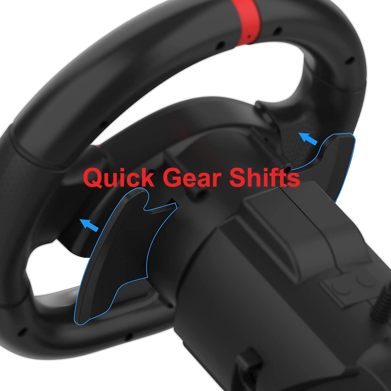 DOYO PS4 Steering Wheel and pedals and shifter, volante para PC, 180°gaming racing wheels Dual-Motor Feedback Driving Force for PS3/PS4/PC/Nintendo Switch/Android