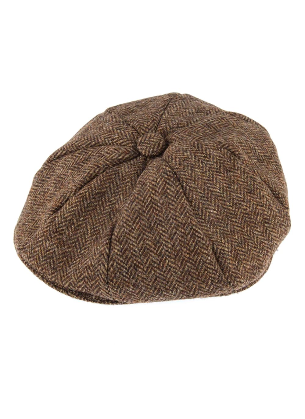 Dents Mens Abraham Moon Tweed 8 Piece Cap - Pewter Grey - Extra Large