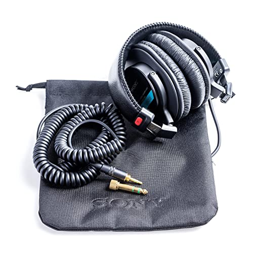Sony MDR7506 Folding Professional Closed Ear Headphones Bundle with Knox Gear Nylon Braided 3.5mm Audio Extension Cable (2 Items)