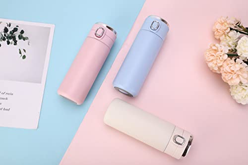 GABERG Water Coffee Bottle Double Wall Vacuum Insulated Bottle Smart with Led Temperature Display (Beige)