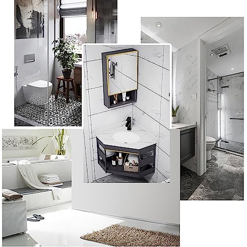 OOCCO Corner Bathroom Vanity,Wall Mount Bathroom Sink,Small Corner Sink,Corner Bathroom Vanity Sink Combo,Above Counter Mini Wall Vanity Vessel Sinks,for Home Kitchen Patio Laundry Room