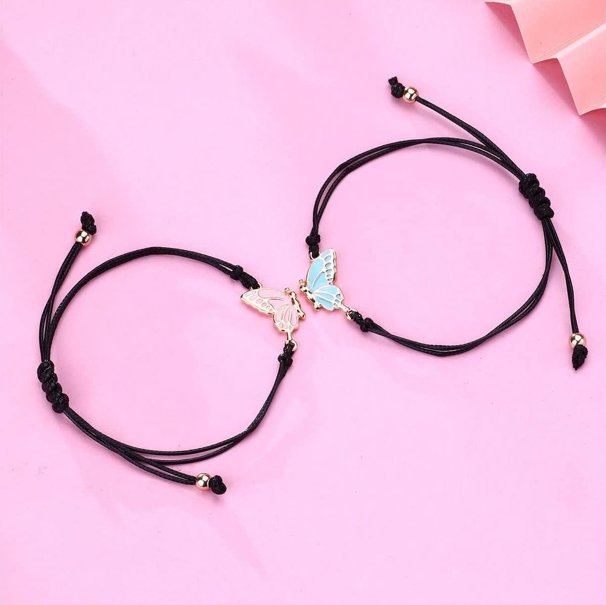 DOYYCA Friendship Bracelets Matching Best Friend Bracelet for 2 Women BFF (Butterfly 1)