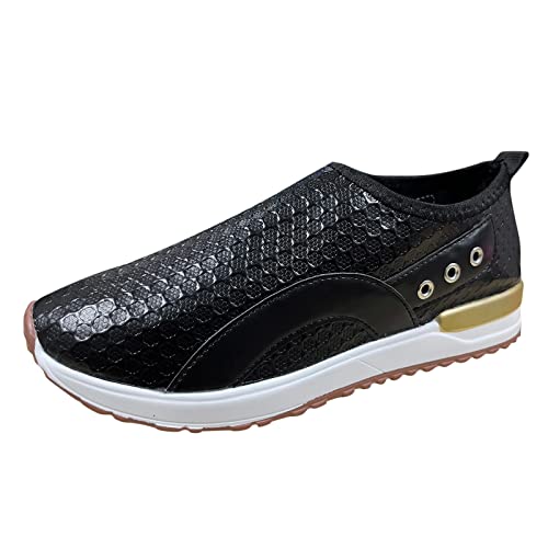 FASDNENDYS Fashion Autumn Women Flat Lightweight Comfortable Slip On Solid Color Pattern Casual Style Size 8 Womens Shoes Black