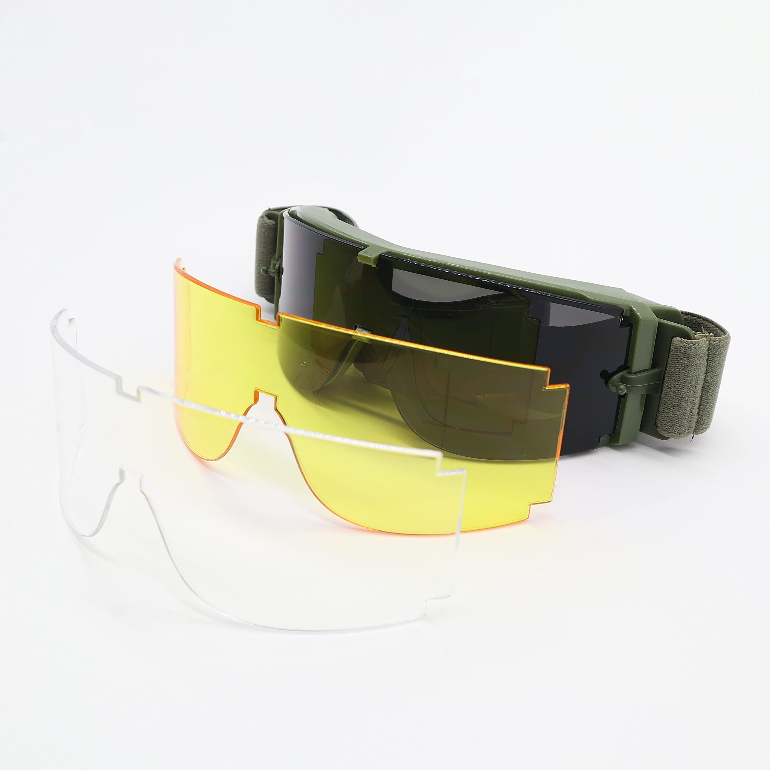 DPLUS Motorcycle Goggles, Ski Goggles, Safety Goggles, Dirt Bike ATV Goggles Protective Combat Tactical Military Goggles (Green)